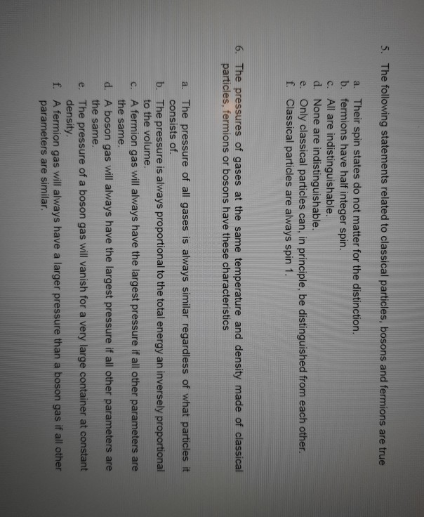 Solved 5. The following statements related to classical | Chegg.com