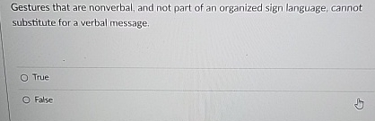 Solved Gestures that are nonverbal, and not part of an | Chegg.com