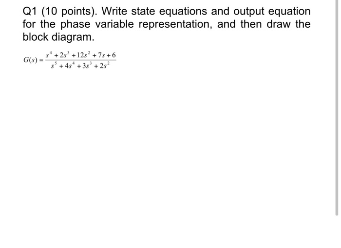 Solved Q1 (10 points). Write state equations and output | Chegg.com Solved Q1 (10 points). Write state equations and output | Chegg.com