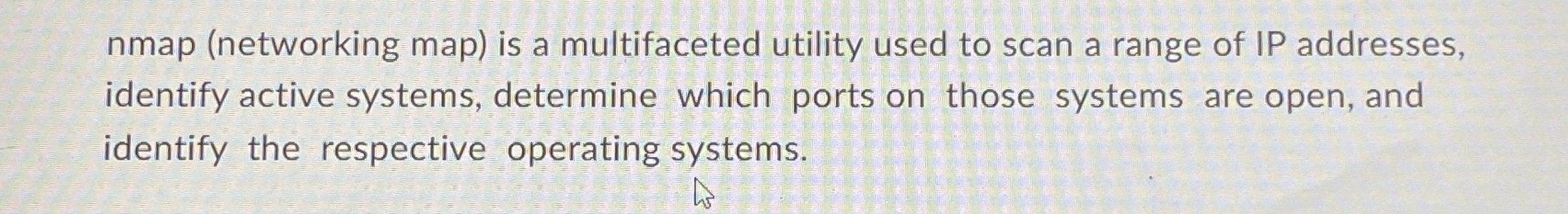 Solved nmap (networking map) ﻿is a multifaceted utility used | Chegg.com