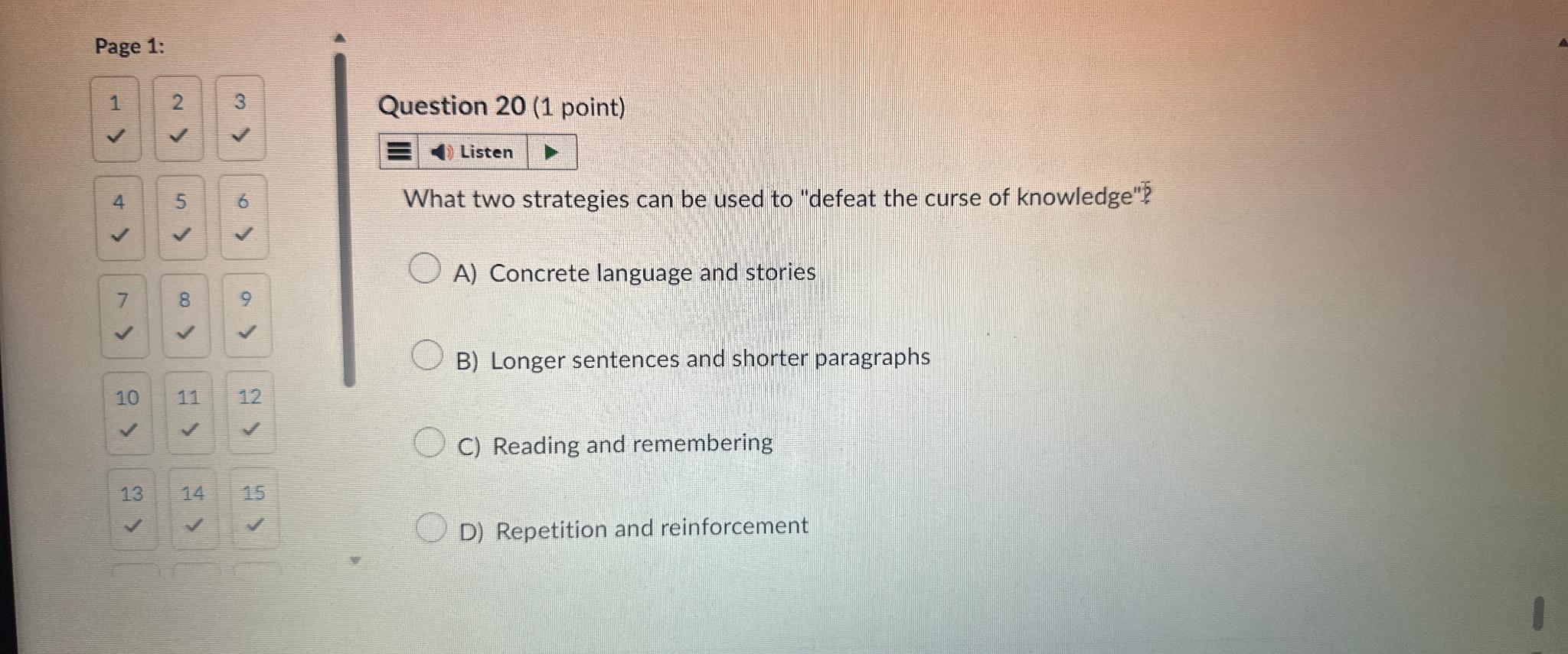 Solved Page 1:123Question 20 (1 ﻿point)Listen456What two | Chegg.com