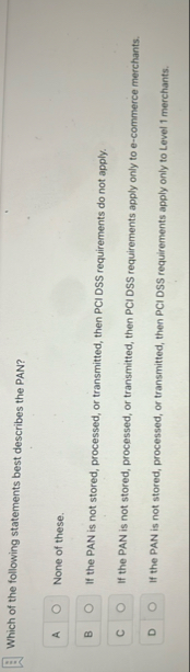 Solved Which of the following statements best describes the | Chegg.com