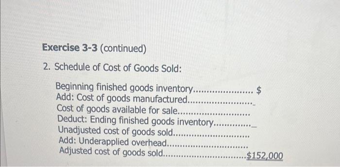 Solved Schedule of cost of goods manufactured Beginning work | Chegg.com