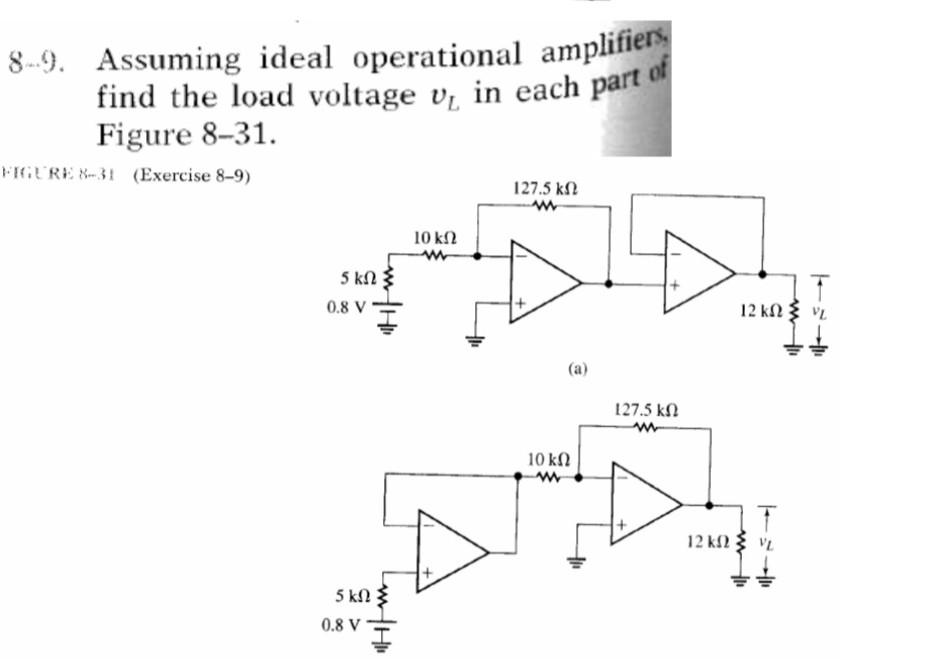 Solved 8.9. Assuming ideal operational amplifiers. find the | Chegg.com