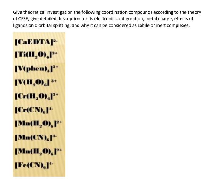 Solved Give theoretical investigation the following | Chegg.com
