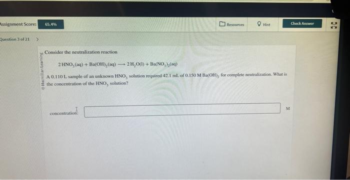 Solved Consider the neutralization reaction | Chegg.com