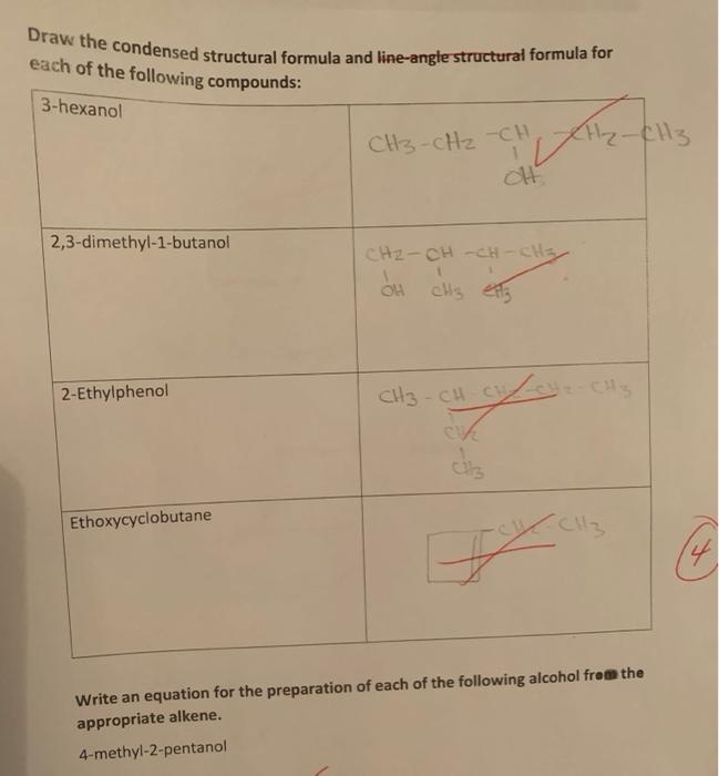 Solved Draw the condensed structural formula and line-angle | Chegg.com