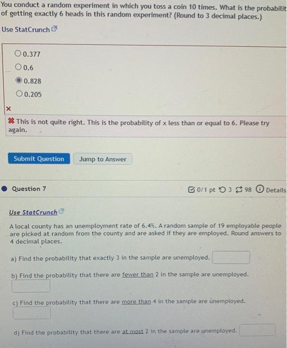 Solved You conduct a random experiment in which you toss a | Chegg.com