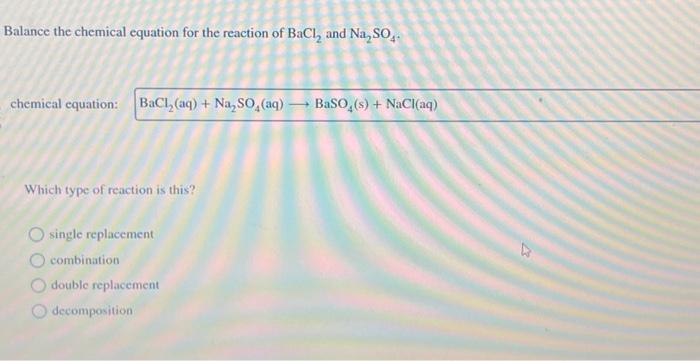 Solved Balance the chemical equation for the reaction of | Chegg.com