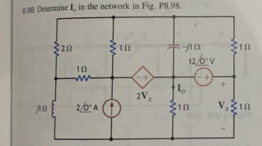 Solved 8.98 ﻿Determine I0 ﻿in the network in Fig. P8.98. | Chegg.com