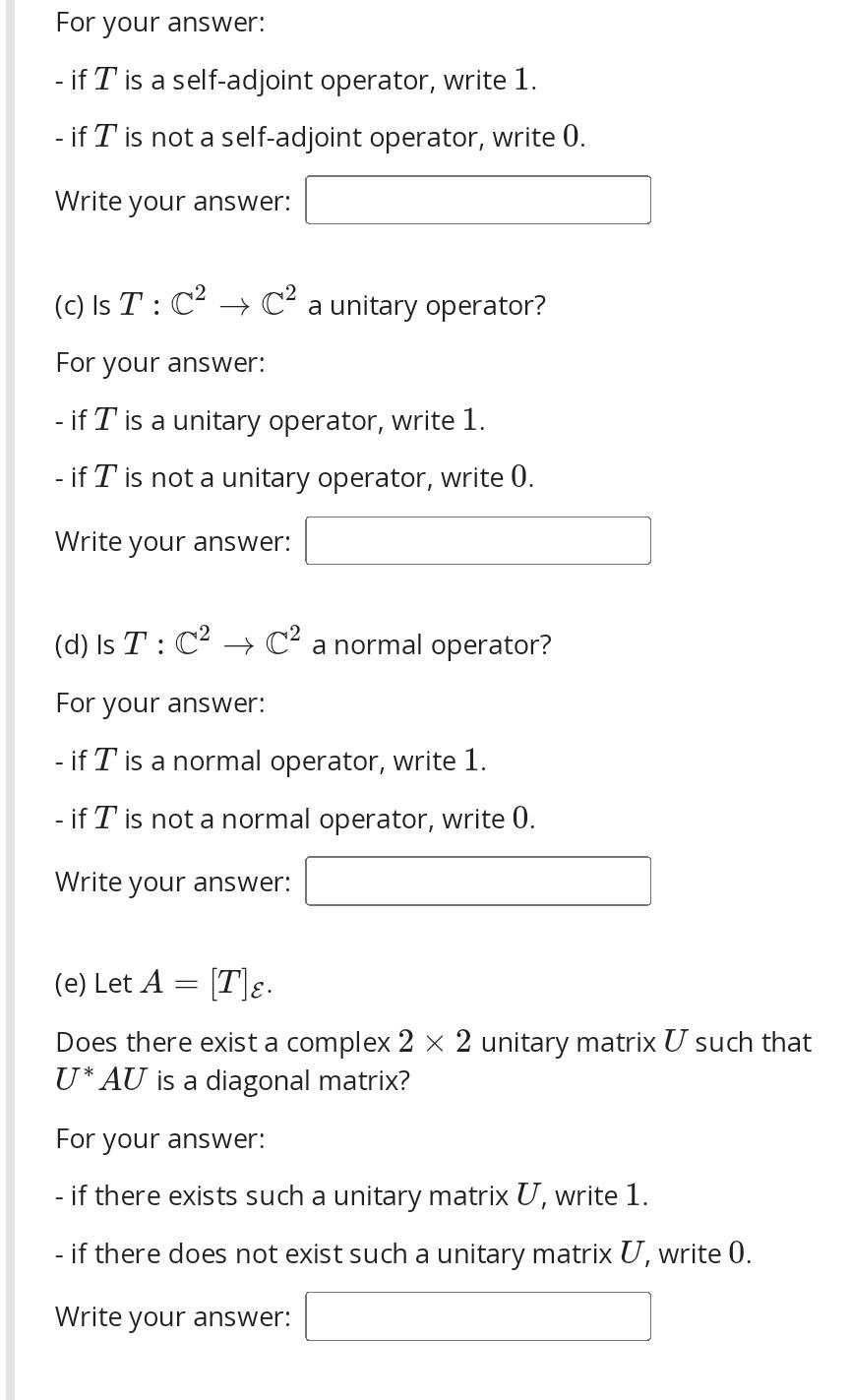 Solved On the inner product space C2 over C with its | Chegg.com