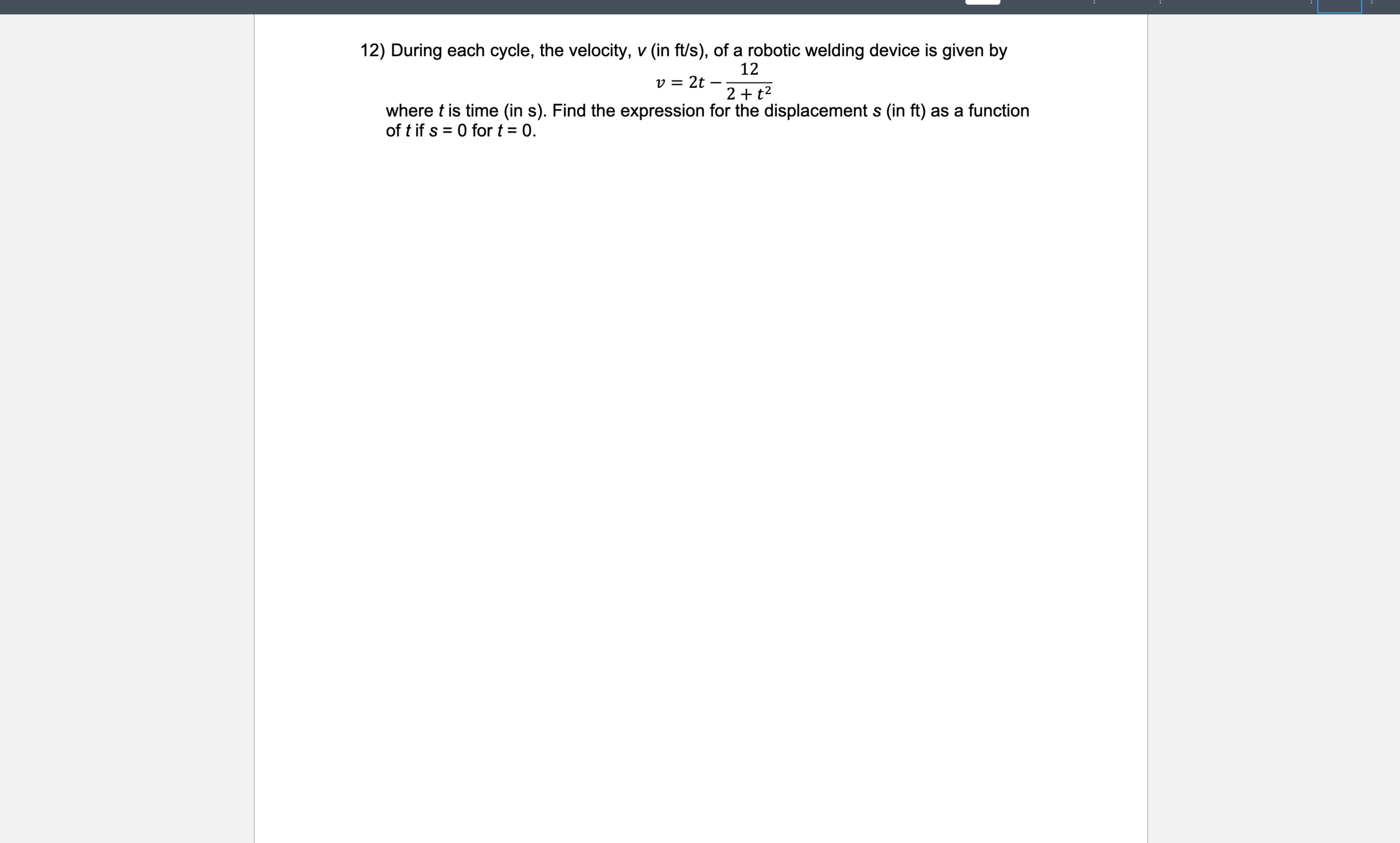 Solved During each cycle, the velocity, v (in ft/s), ﻿of a | Chegg.com