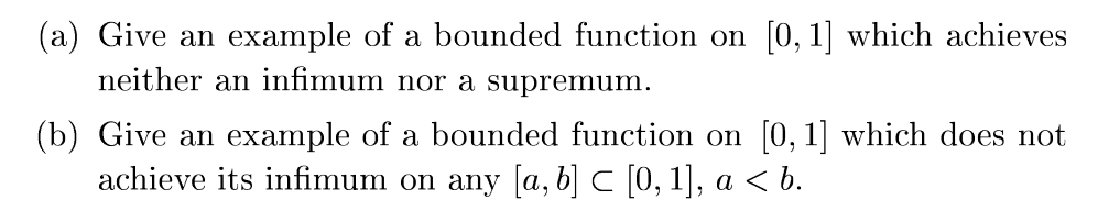 Solved (a) ﻿Give an example of a bounded function on 0,1 | Chegg.com