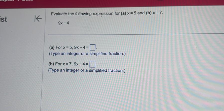 Solved Evaluate the following expression for (a) x=5 ﻿and | Chegg.com