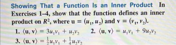 Solved showing that a function is an inner product in | Chegg.com