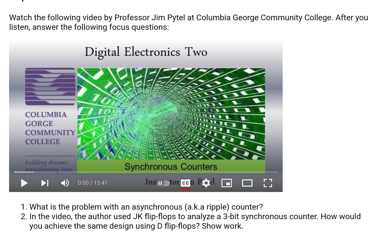Solved Watch the following video by Professor Jim Pytel at | Chegg.com