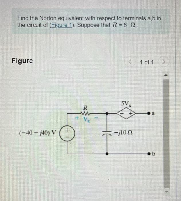 Solved Find the Norton equivalent with respect to terminals | Chegg.com