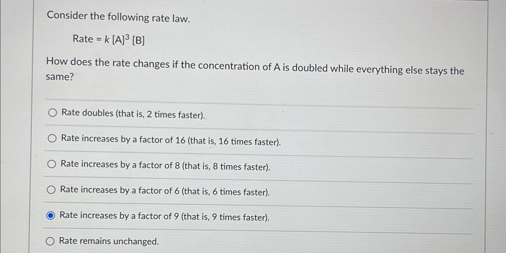 Solved Consider the following rate law. ﻿Rate =k[A]3[B]How | Chegg.com