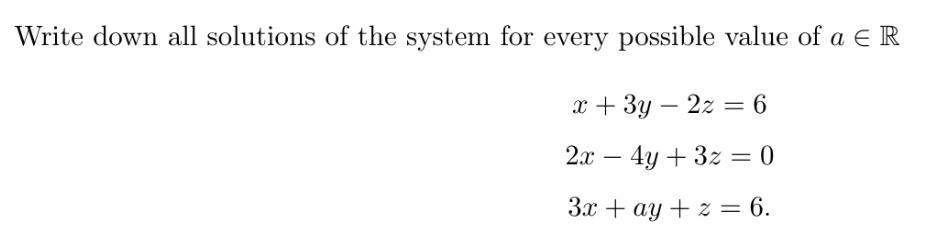 Solved Write down all solutions of the system for every | Chegg.com