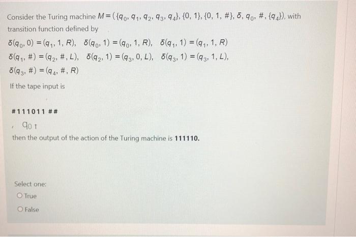 Solved Consider the Turing machine M = ({90, 91, 92, 93, | Chegg.com