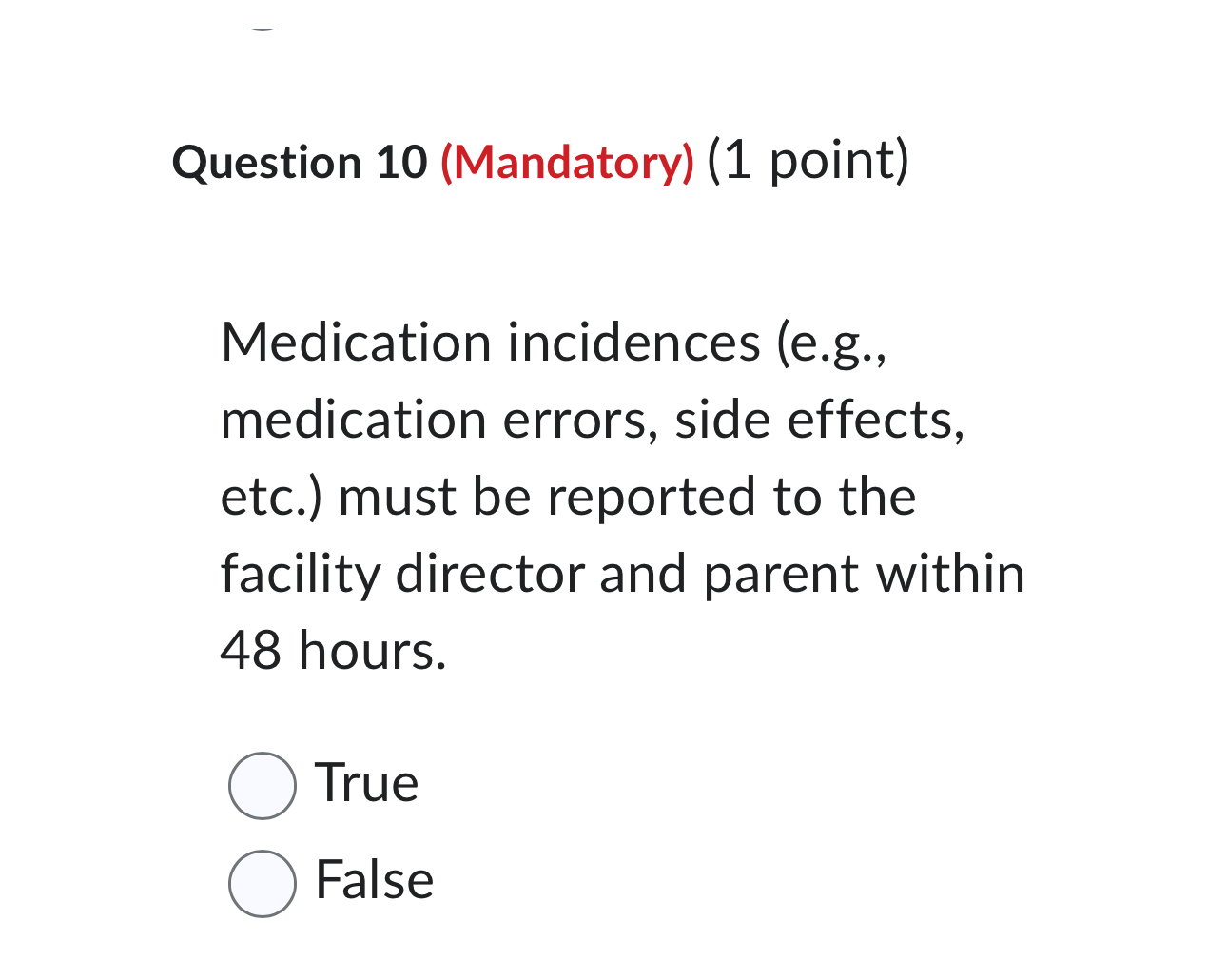 Solved Question 10 (Mandatory) (1 ﻿point)Medication | Chegg.com