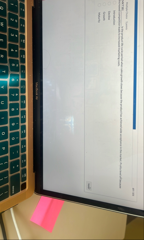 Solved Multiple Choice5 ﻿pointsMKT3B]q, s ﻿the product life | Chegg.com