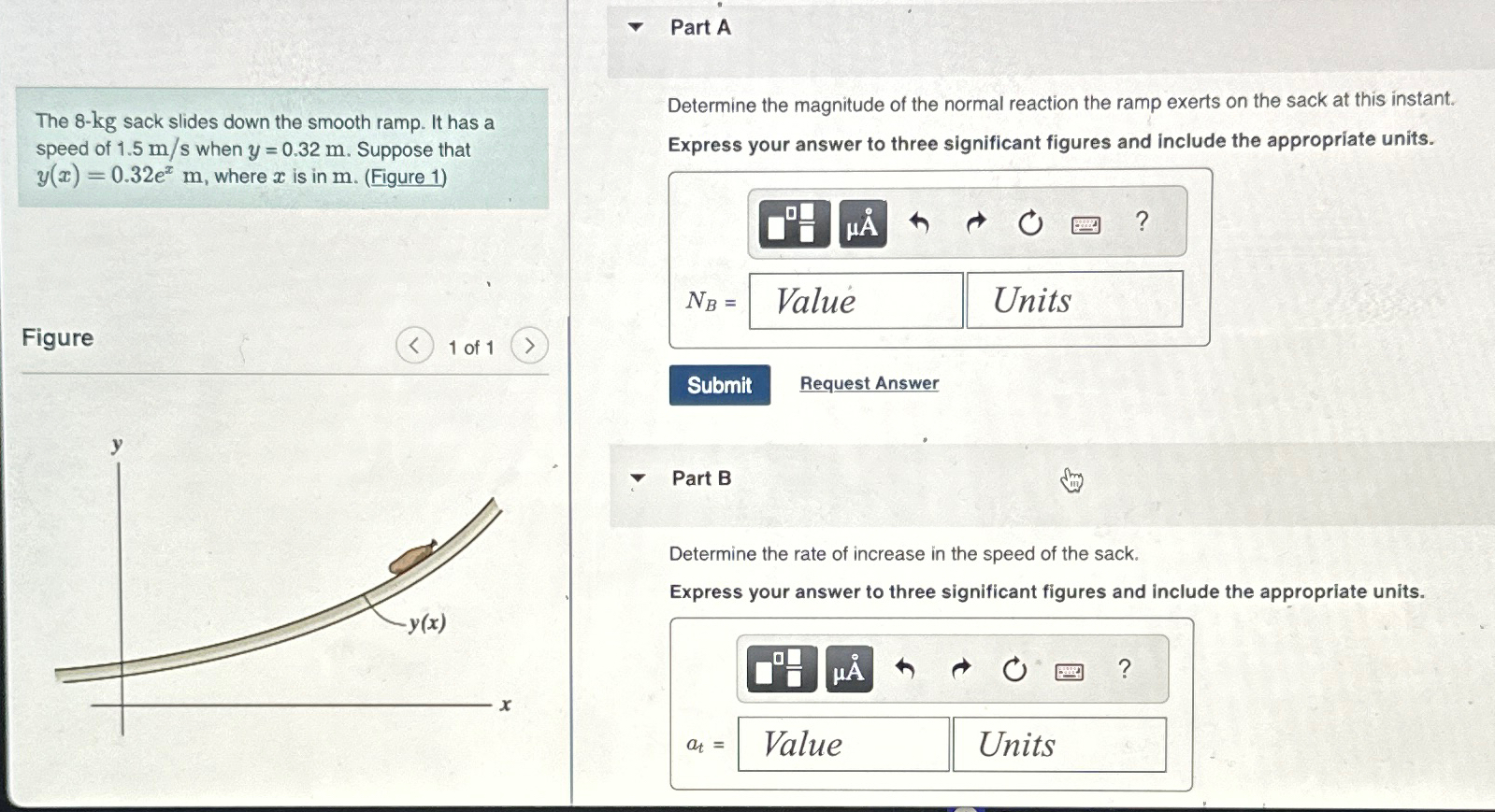 Solved Part AThe 8-kg sack slides down the smooth ramp. It | Chegg.com