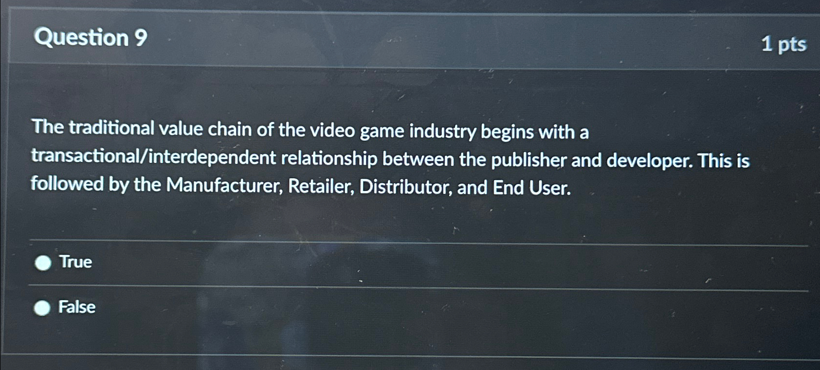Solved Question 91ptsThe traditional value chain of the | Chegg.com