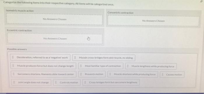 Solved Categorize the following items into their respective | Chegg.com