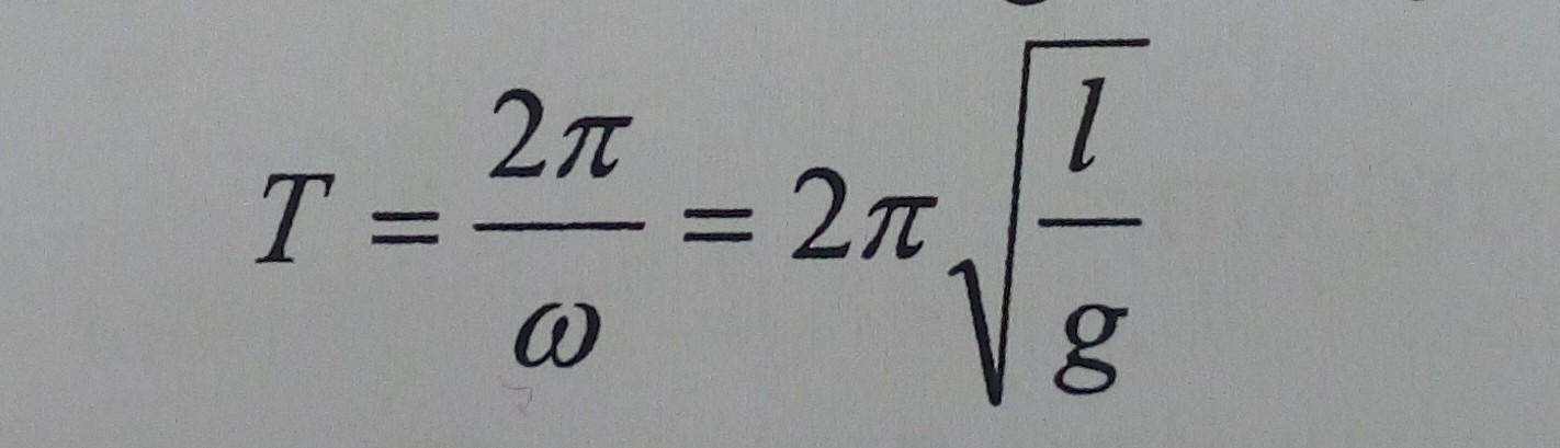 Solved T = Τ 2π ω = 2π 1100 g | Chegg.com