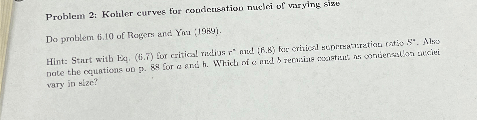 A Short Course in Cloud Physics Rogers and Yay | Chegg.com