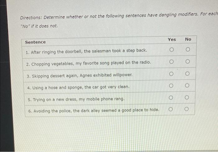 Solved 4. Dangling Modifiers Using modifiers-words that | Chegg.com