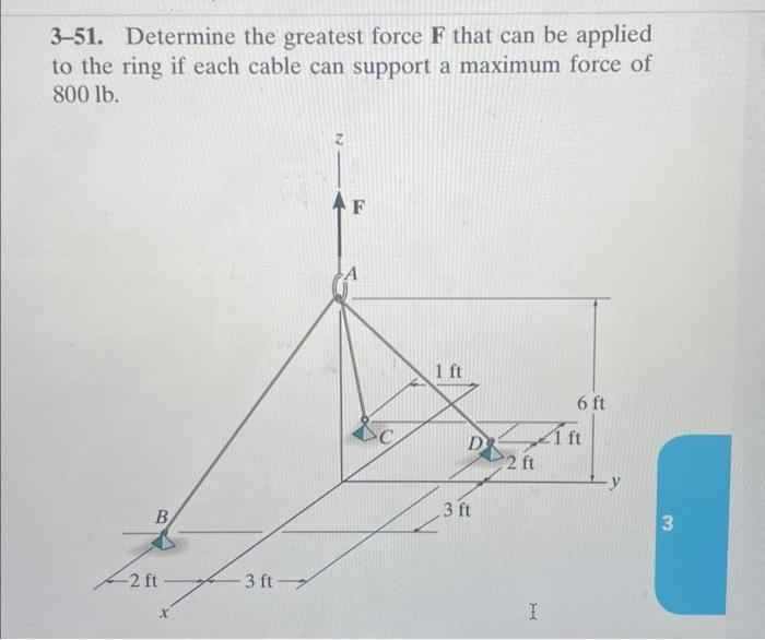 Solved 3 51 Determine The Greatest Force F That Can Be