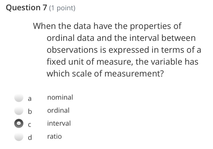 Solved Question 6 (1 point) Which of the following variables | Chegg.com