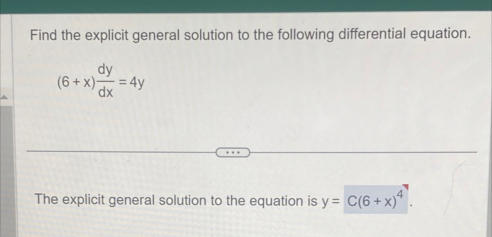Solved Find the explicit general solution to the following | Chegg.com