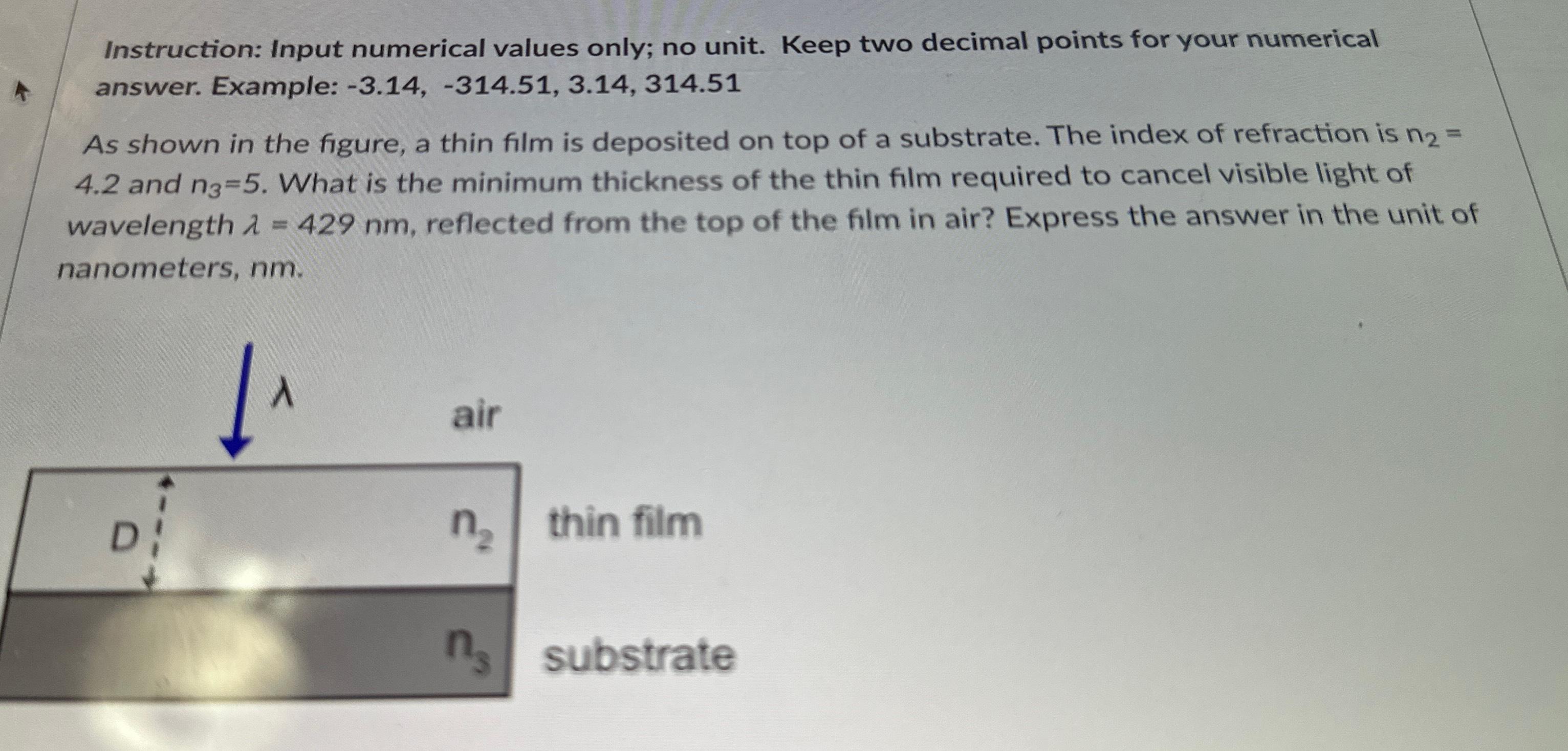 Solved Instruction: Input numerical values only; no unit. | Chegg.com