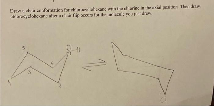 Solved Draw a chair conformation for chlorocyclohexane with | Chegg.com