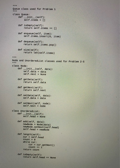 Solved Problem 1 must be solved using queue Problem 2-5 must | Chegg.com