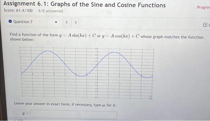 Solved Assignment 6.1: Graphs of the Sine and Cosine | Chegg.com