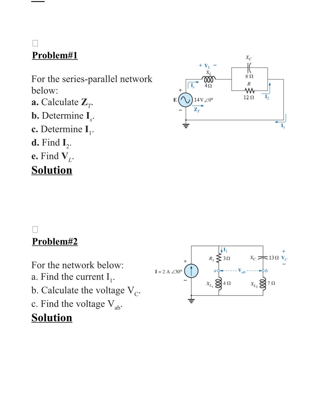 Solved Problem#1For the series-parallel network below:a. | Chegg.com