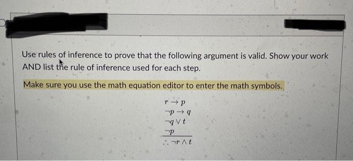 Solved Use rules of inference to prove that the following | Chegg.com