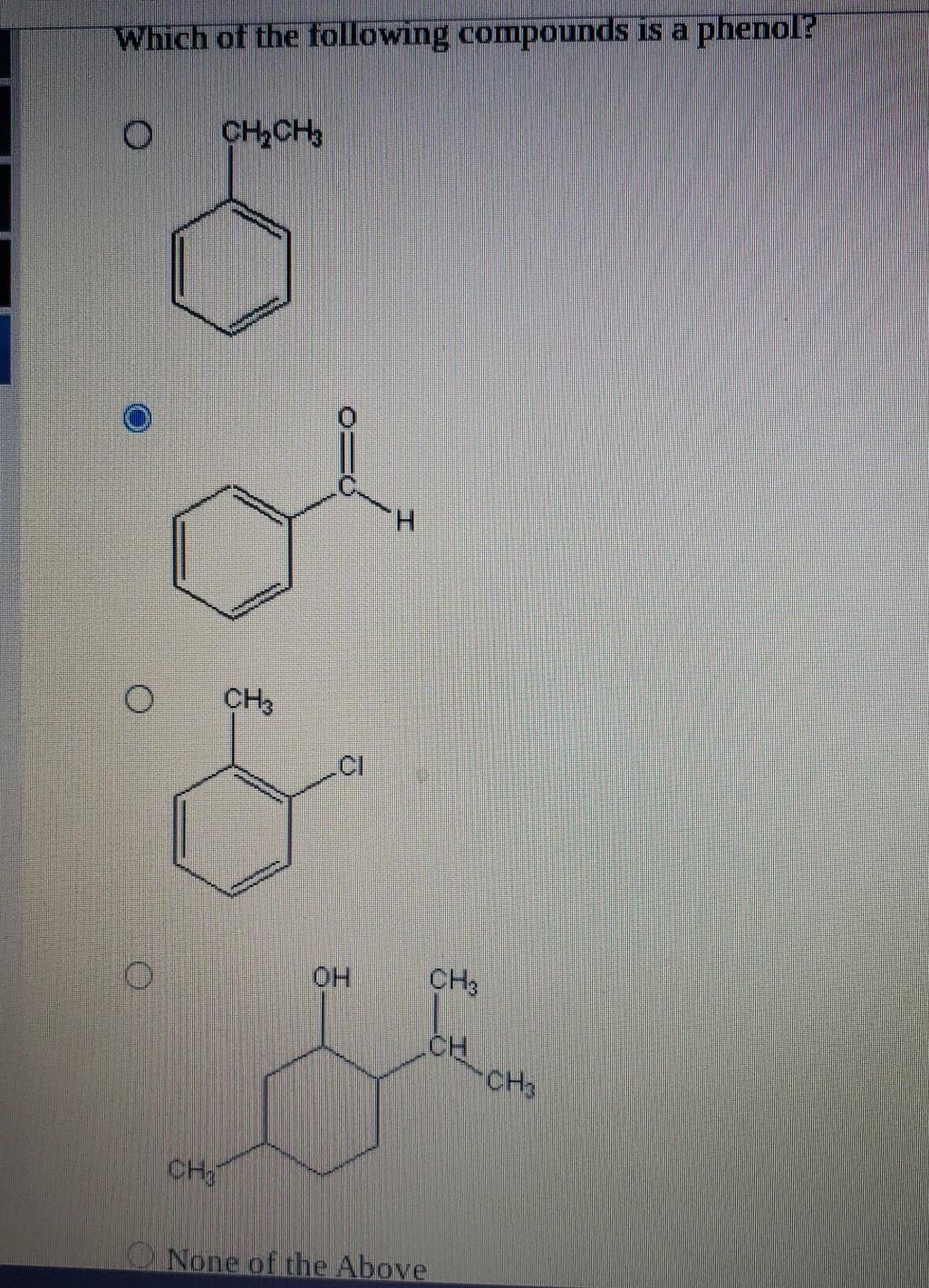 Solved Which of the following compounds is a phenol? O | Chegg.com