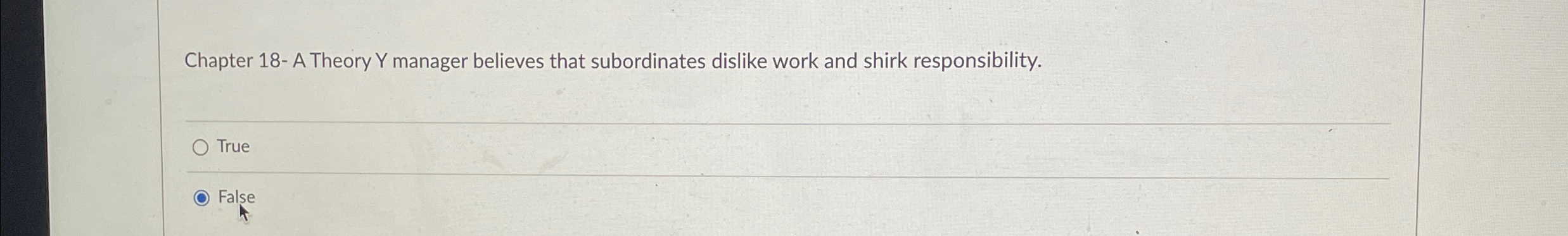 Solved Chapter 18- ﻿A Theory Y manager believes that | Chegg.com