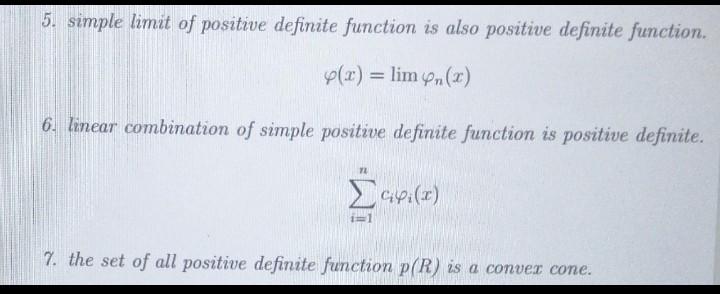 Solved 5. simple limit of positive definite function is also | Chegg.com