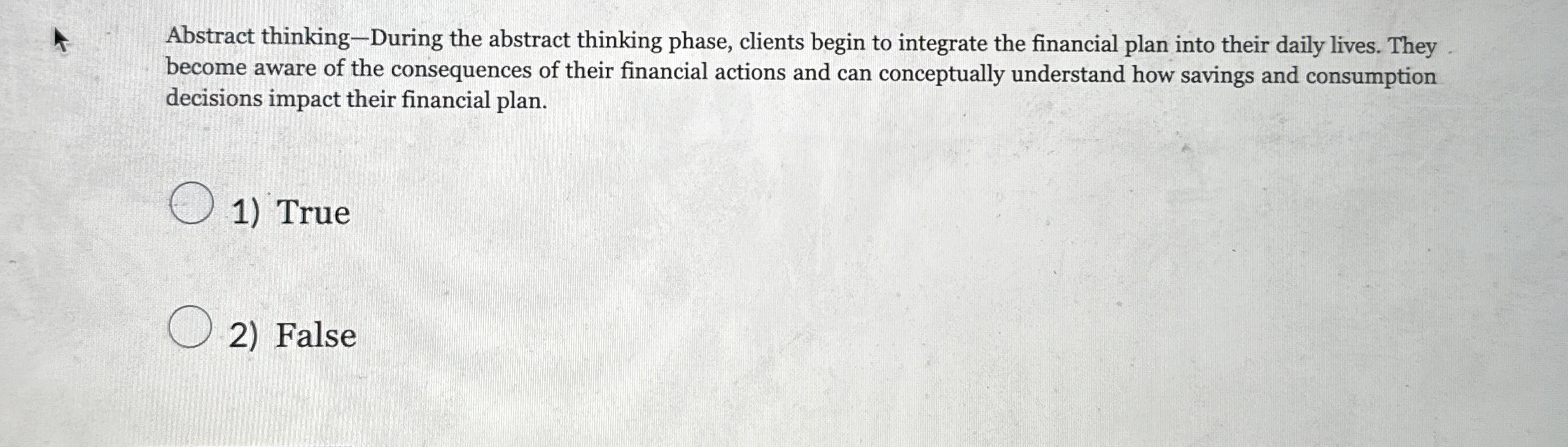 Abstract thinking-During the abstract thinking phase, | Chegg.com