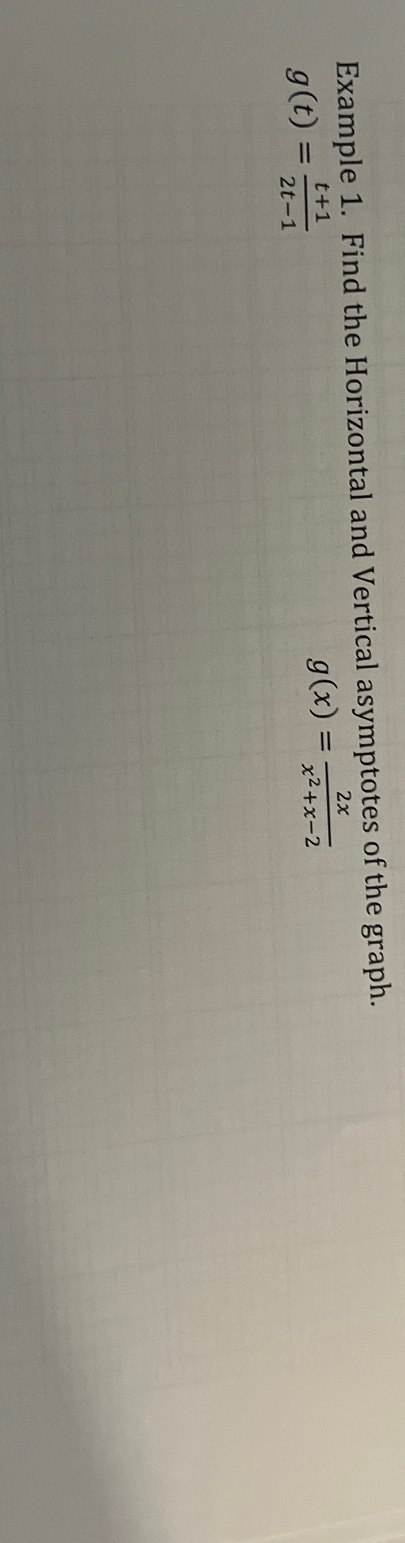 Solved Example 1. ﻿Find the Horizontal and Vertical | Chegg.com