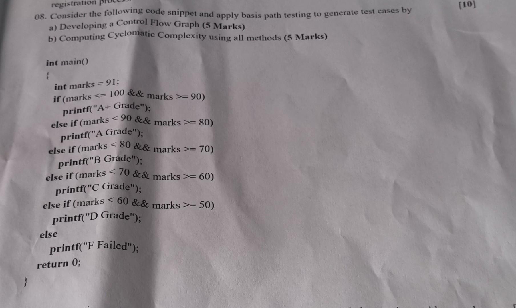 Solved a) Developing a Control Flow Graph (5 Marks) b) | Chegg.com