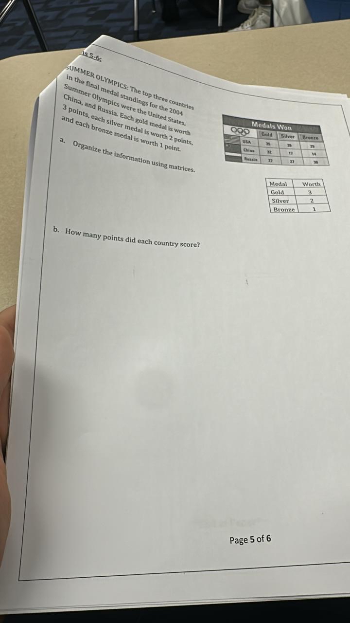 Solved 15.5.6:?3 ﻿points, each silver medal is worth 2 | Chegg.com