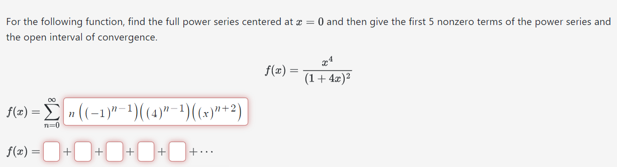 Solved For the following function, find the full power | Chegg.com