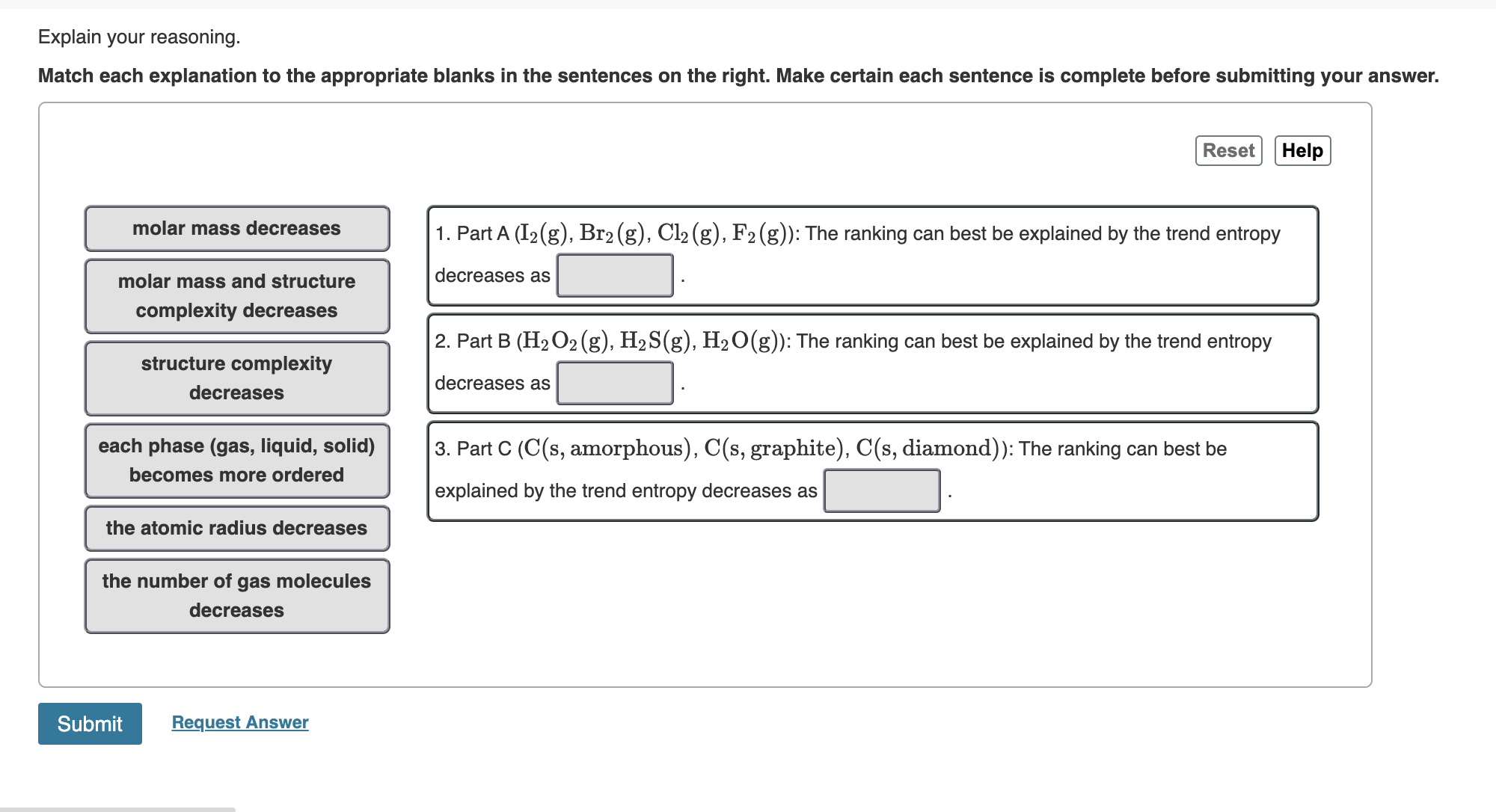Solved Explain your reasoning.Match each explanation to ﻿the | Chegg.com
